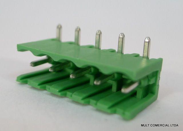 Conector Verde Multipolar STLZ950.11H Macho 90º (Horizontal) de 11 vias - Passo 5,08mm - Phoenix ...