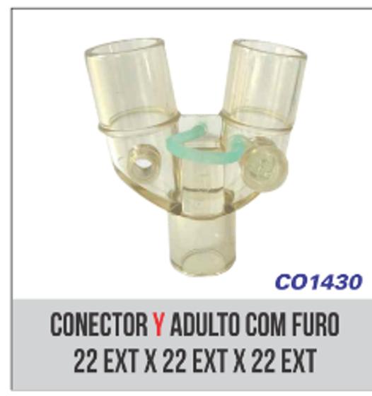 Conector y adulto com furo 22 ext x 22 ext x 22 ext lt: 1480321. pct c ...
