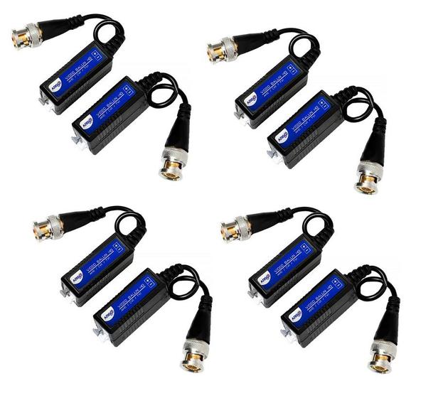 Conectores 4 pares de Video Balun a Pressão engate rapido para cameras ...