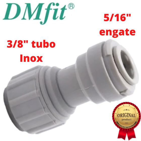 Conexão Engate Rápido União Tubo Inox 3/8 X Engate Tubo Mangueira 5/16 Chopp - DMFIT - Engate ...