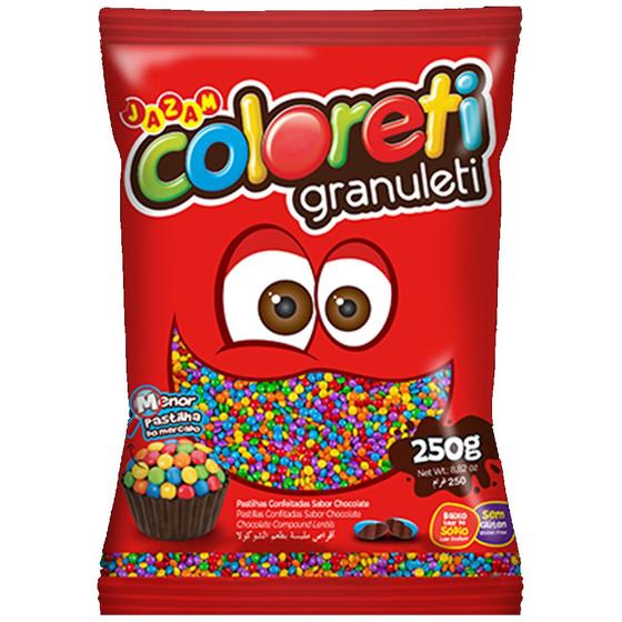 Confete Chocolate Granuleti Colorido - 250g - Jazam - Confeitos ...