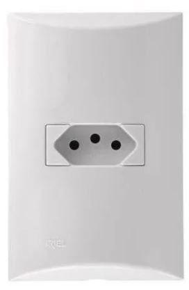 Conjunto 1 Tomada 2 Polos + Terra 20A 250V Embutir Brava Iriel Branco ...
