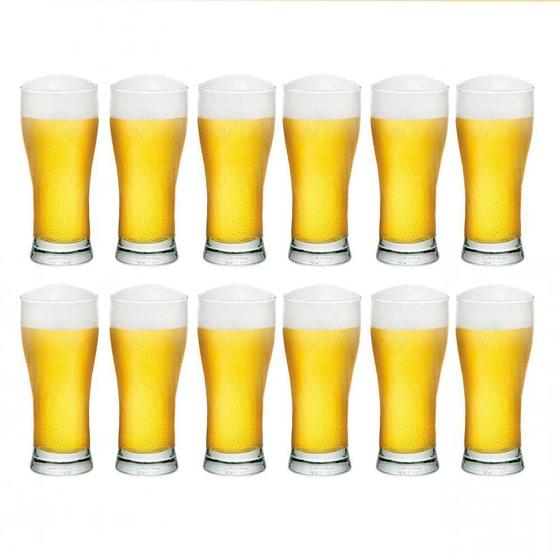 Conjunto 12 Copos Vidro Cerveja Pilsen Chopp Tulipa 200Ml - Class Home - Copo de Cerveja ...