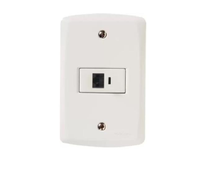 Conjunto 4x2 com 1 Tomada RJ45 cat. 6 Tramontina Lux2 Branco - Vip Variedades - Módulo de Tomada ...