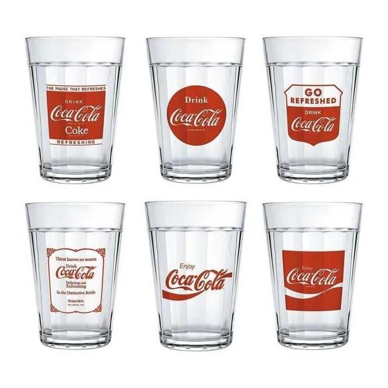 Conjunto 6 Copos Coca-Cola Linha do Tempo 190ml Nadir - Copos ...