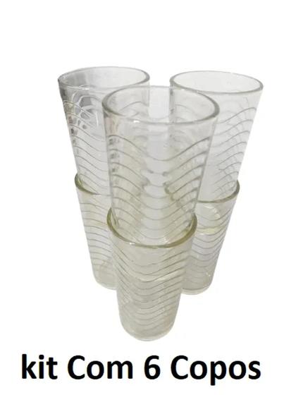 Conjunto 6 Copos De Vidro Transparente 200ml P/ Água, suco, refri ...