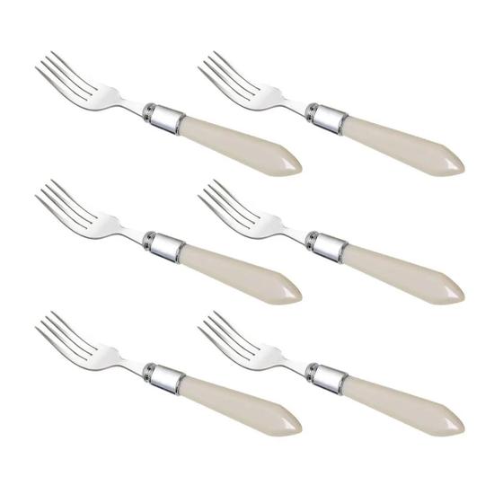 Conjunto 6 Garfos para Sobremesa de Aço Inox com cabo de Plástico ...