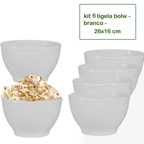 Conjunto 6 Vasilhas Bowls Branco Le Chef Redondo Bolos 26 CM ...