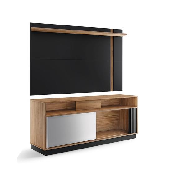 Conjunto Bancada Cianorte com Painel Extensível Brusque Noce Milano ...