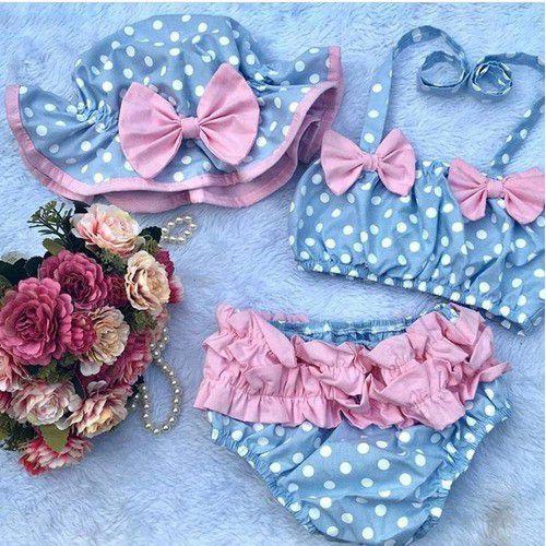 Conjunto Banho De Sol Moda Praia Bebe Bunda Rica Croped + Chapeu ...