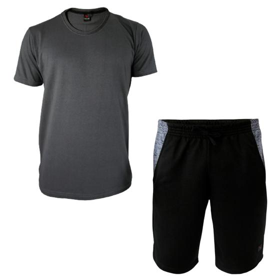 Conjunto Bermudas Moletom Masculina E Camiseta Básica Masculina Lisas ...
