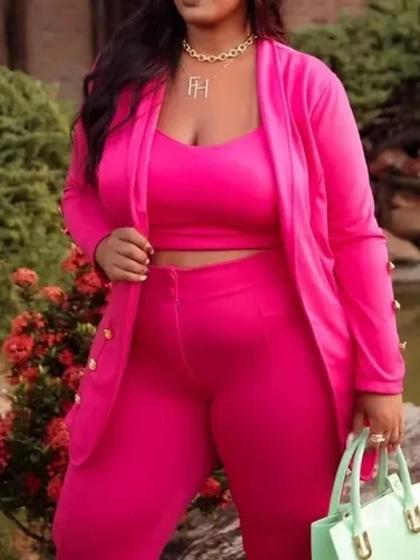 Conjunto Calça E Cropped Blazer Social Plus Size - J&R - Conjunto de ...