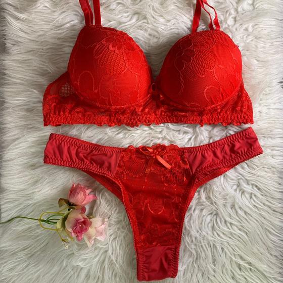 Conjunto Calcinha e Sutiã Jack de renda Sexy com bojo - Conjunto de ...