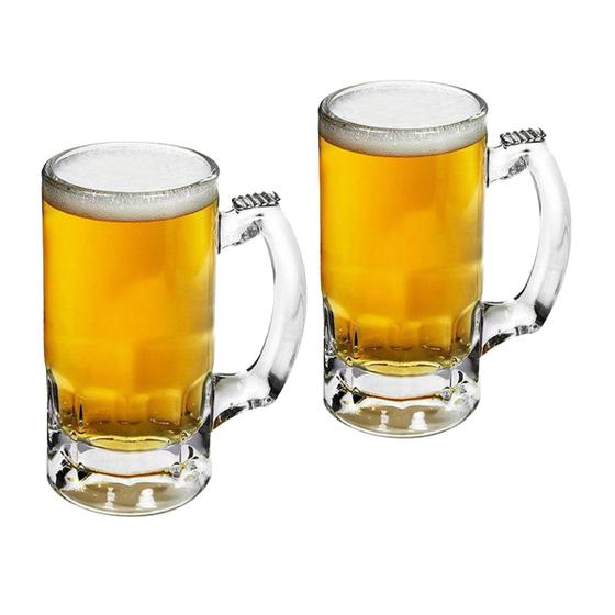 Conjunto Com 2 Canecas De Chopp Cerveja De Vidro 375 Ml - Globimport - Canecas - Magazine Luiza