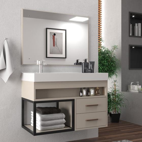 Conjunto Completo para Balcão com Espelheira New 80cm - Belizze - Gabinete para Banheiro ...