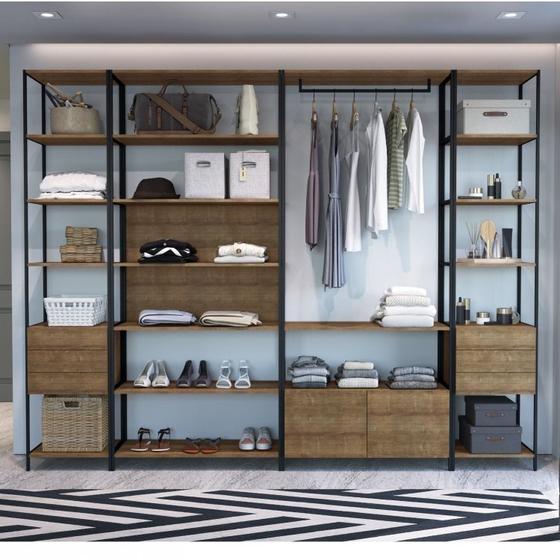 Conjunto de 4 Estantes Guarda-Roupa para Closet com 8 Gavetas ...
