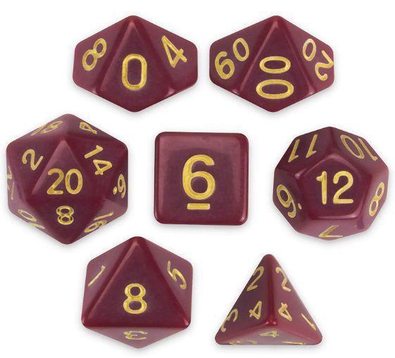 Conjunto de 7 Dados de RPG Vermelho com Dourado - Geek Marketplace ...