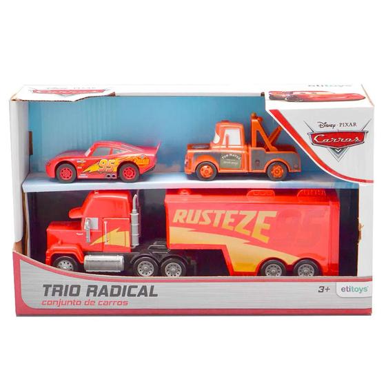 Conjunto de Carros - Disney - Trio Radical - McQueen, Mate e Mack ...