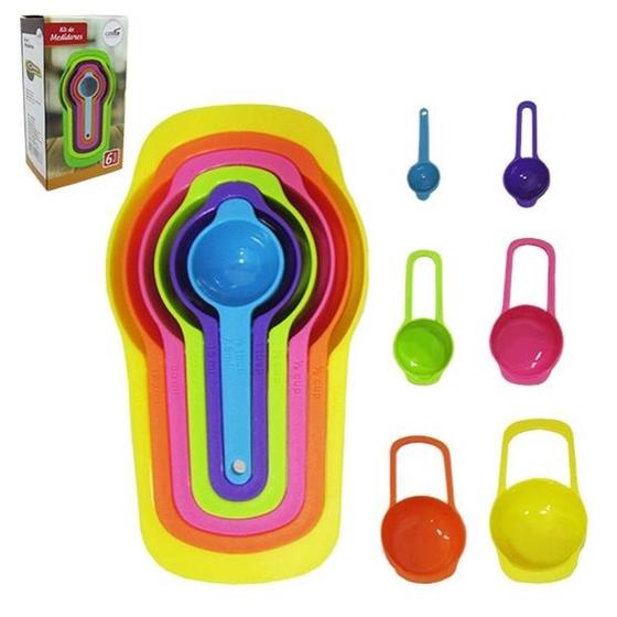 Conjunto De Colher Medidora De Plástico Com 6 Peças Colorido - casita ...
