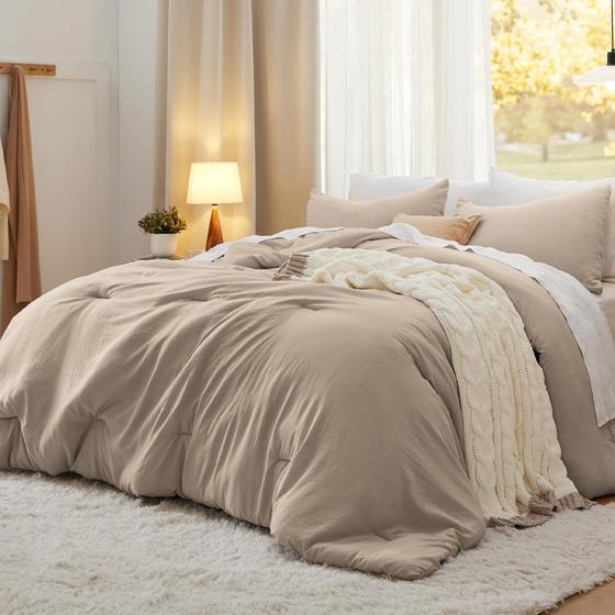 Conjunto de Edredom Bedsure King Size Khaki - 3 Peças - Coleção ...