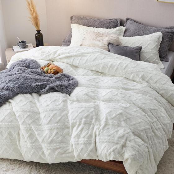 Conjunto de Edredom Bedsure King Size - Plush Fleece Branco e ...