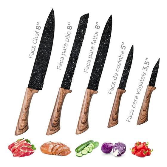 Conjunto De Facas Lâmina De Cerâmica 6 Peças - Xdx - Jogo de Facas ...