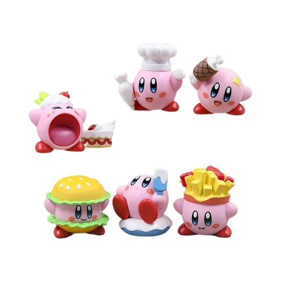 Conjunto De Figuras De Ação Kirby Rosa, 6 Peças, Jogos De Anime ...