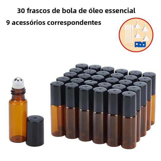 Conjunto De Frascos De Perfume Rollerball De 5ml 30 Peças Com Funis De ...