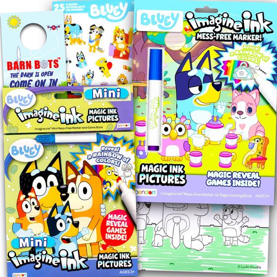 Conjunto de livros para colorir Disney Bluey Magic Ink Kids com ...