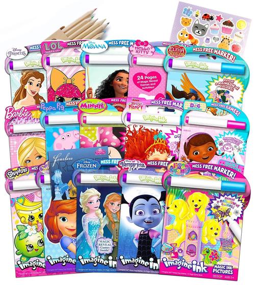 Conjunto de livros para colorir Imagine Ink Sorted para meninas com ...