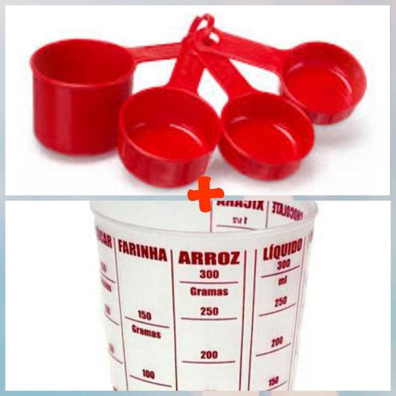Conjunto de medidores com copo + xícaras medidoras - kaf plast ...