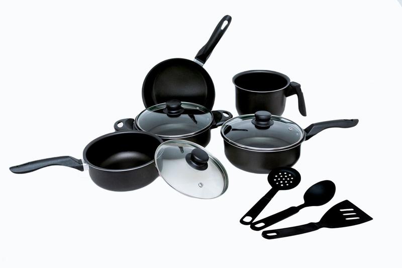 Conjunto De Panelas 8 Peças Elegan Teflon E Tampa De Vidro - Manolar ...