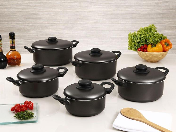 Conjunto de Panelas Alumínio Ramos Siempra - Antiaderente 5 Peças ...