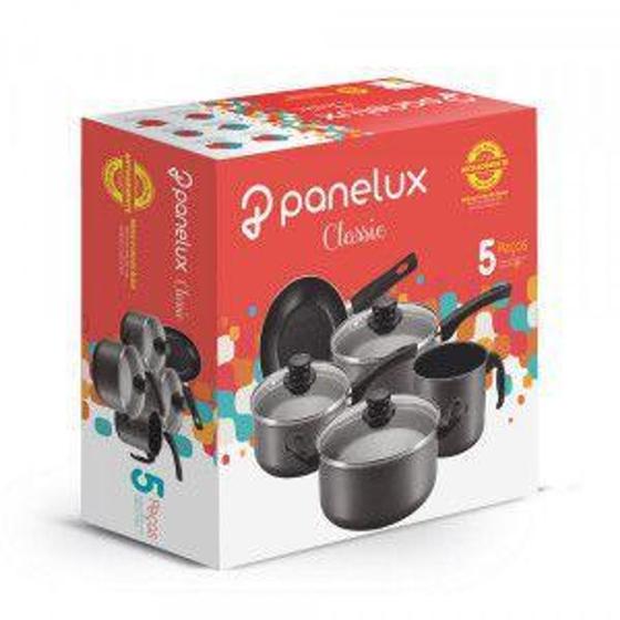 Conjunto de Panelas em Alumínio 5 Peças Antiaderente Grafite Panelux ...