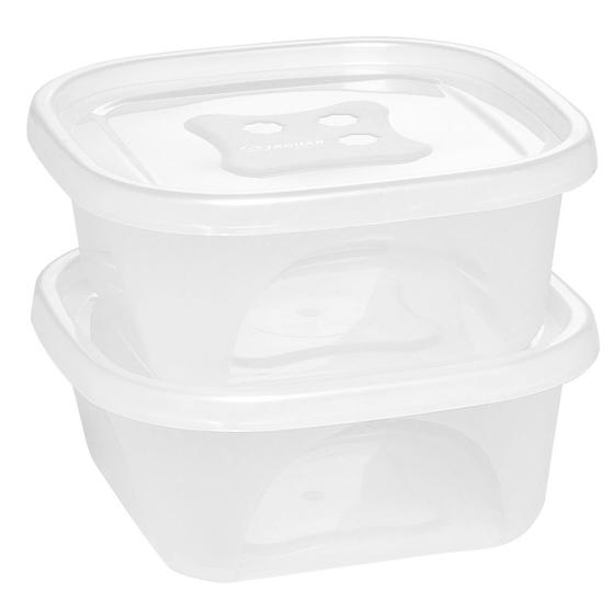 Conjunto de pote de plastico quadrado 2 pecas 690ml - JAGUAR - Pote ...