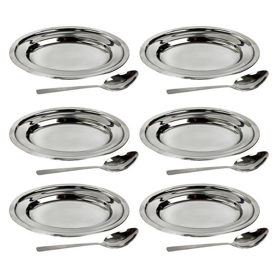Conjunto De Pratos Para Servir Arroz Com Colher - 6 Peças - Euro ...