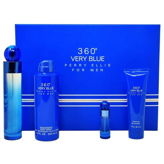 Conjunto de Presente Perry Ellis 360 Very Blue para Homens - 100ml - 4 ...