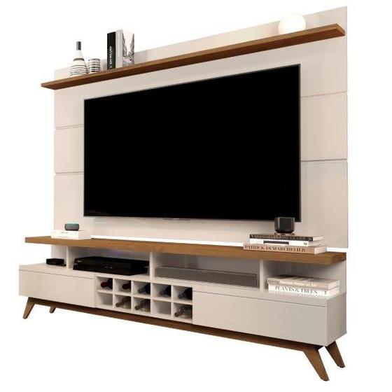 Conjunto de Rack/Bancada com Painel IVa Com Adega Modelo Retrô Rústico ...