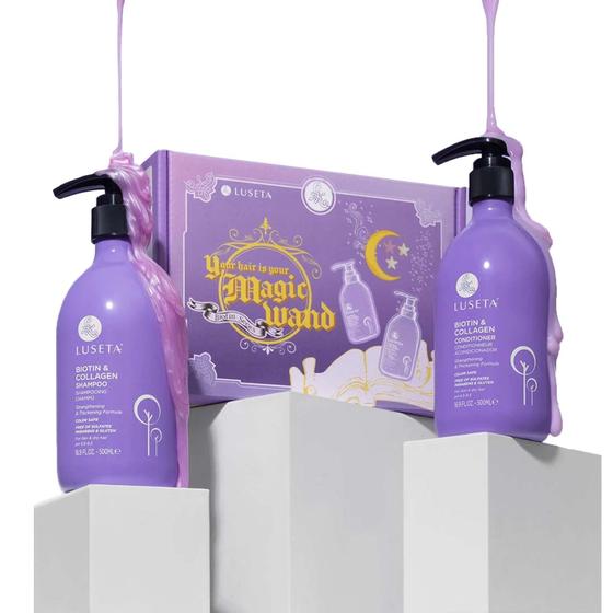 Conjunto de shampoo e condicionador L LUSETA Thining Hair Biotina 500mL ...