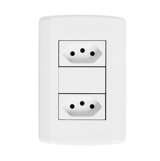 Conjunto de Tomada Modular 2 tomadas 2P+T Branca 20A - Pluzie - Módulo ...