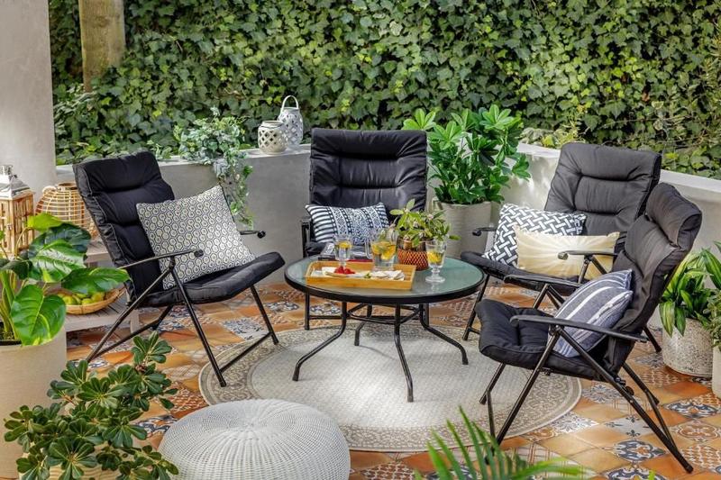 Conjunto Dobrável São Paulo 5 Peças Preto Just Home Collection - Móveis ...