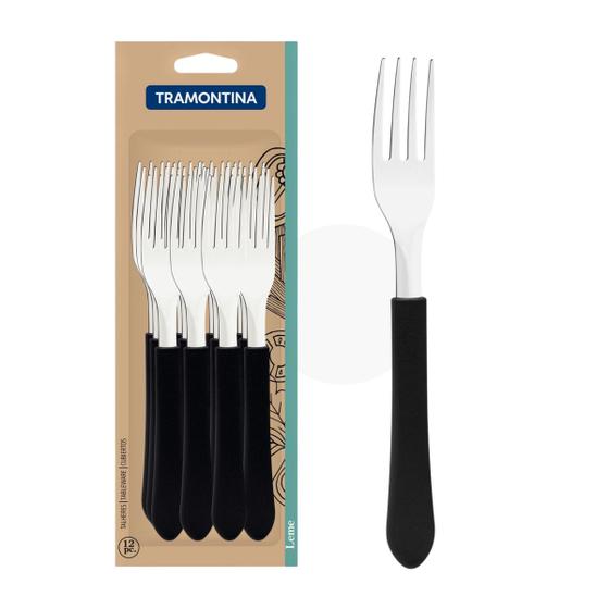 Conjunto Garfos De Mesa Em AÇo Inox Com 12 PeÇas Leme Preto ...