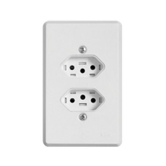 Conjunto Iluminaria Pratika Com Placa 2 Tomadas 2p+t. 20a. 19121 ...