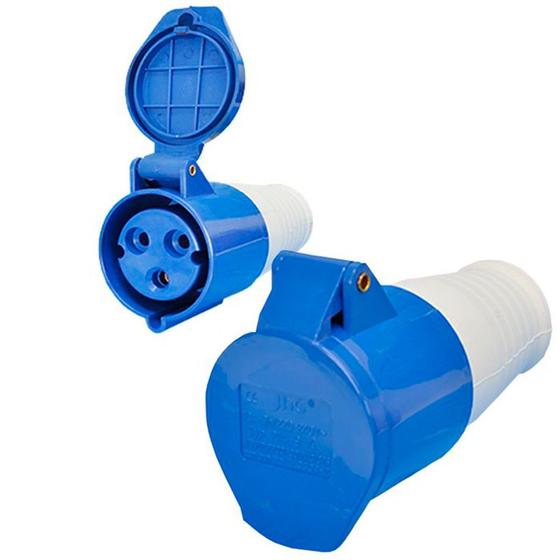 Conjunto Industrial Acoplador + Plug Macho Jng 2p+t 63a Azul - Plugs e ...