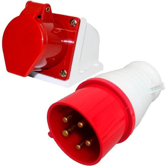 Conjunto Industrial Tomada +Plug Macho Jng 3p+t+N 16a VM Mgi - Módulo ...