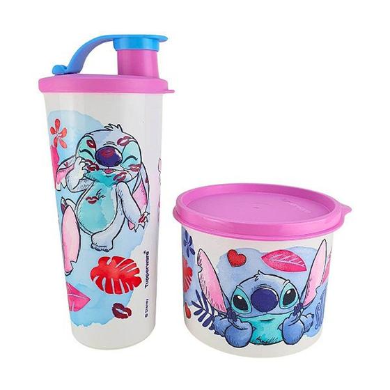 CONJUNTO INFANTIL COPO COM BICO E REDONDINHA STITCH LOVE Da Tupperware ...