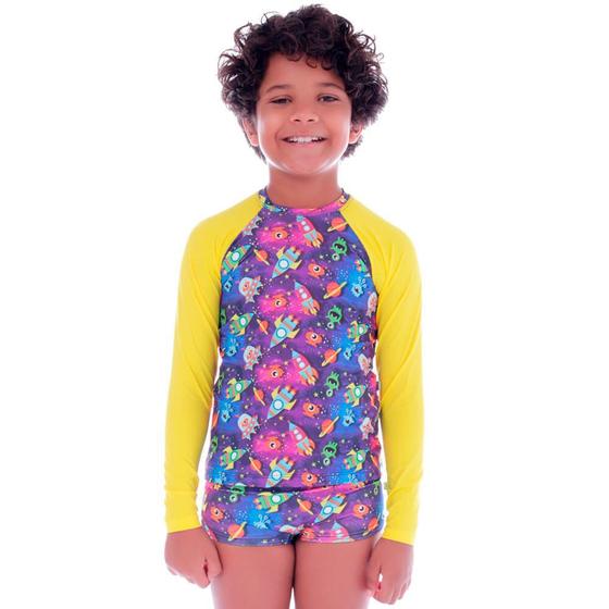 Conjunto Infantil de Proteção UV Diversão Espacial - Cecí - Cecí Moda ...
