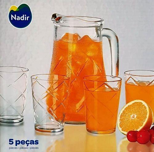 Conjunto jarra de vidro com 4 copos maracatu 1,5 litros - NADIR - Jarra - Magazine Luiza
