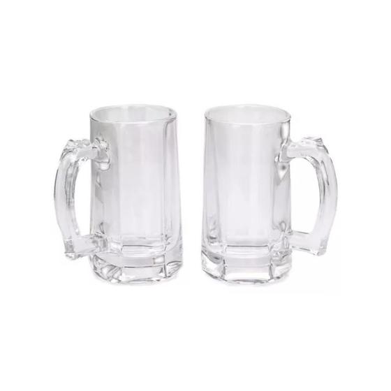 Conjunto Jogo 2 Caneca Vidro Grosso E Resistente De Chopp Cerveja Refrigerante Bar Restaurante ...