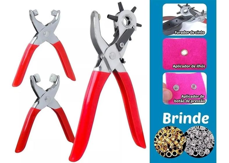 Conjunto Kit De Alicates Para Furar E Aplicar Ilhós + Botões - Lanmax ...